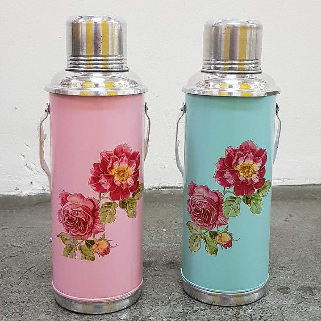 1.2L Oriental Pink Hot Flask (Peranakan Rose), Furniture & Home Living ...