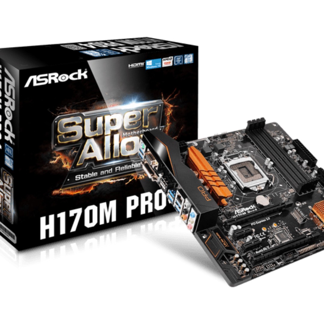 ASROCK Mobo Motherboard H170M Pro 4, Computers & Tech, Parts ...