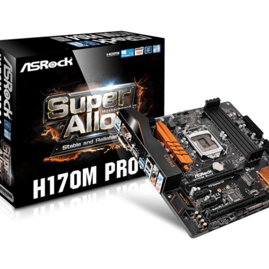 ASROCK Mobo Motherboard H170M Pro 4, Computers & Tech, Parts ...