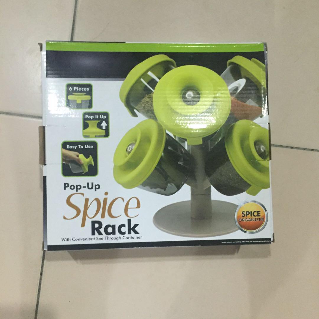BNIB 6in1 Pop Up Spice Rack, Furniture & Home Living, Bathroom ...