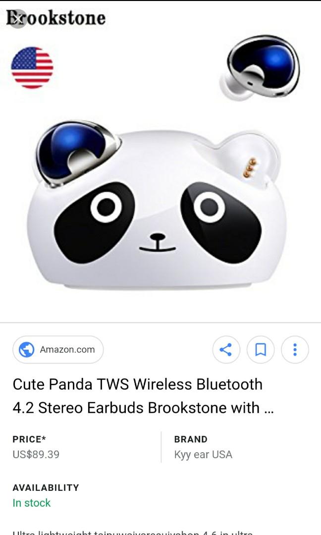 Brookstone Panda Wireless 4.2 Stereo Earbuds, 音響器材, 頭戴式/罩耳式耳機 - Carousell