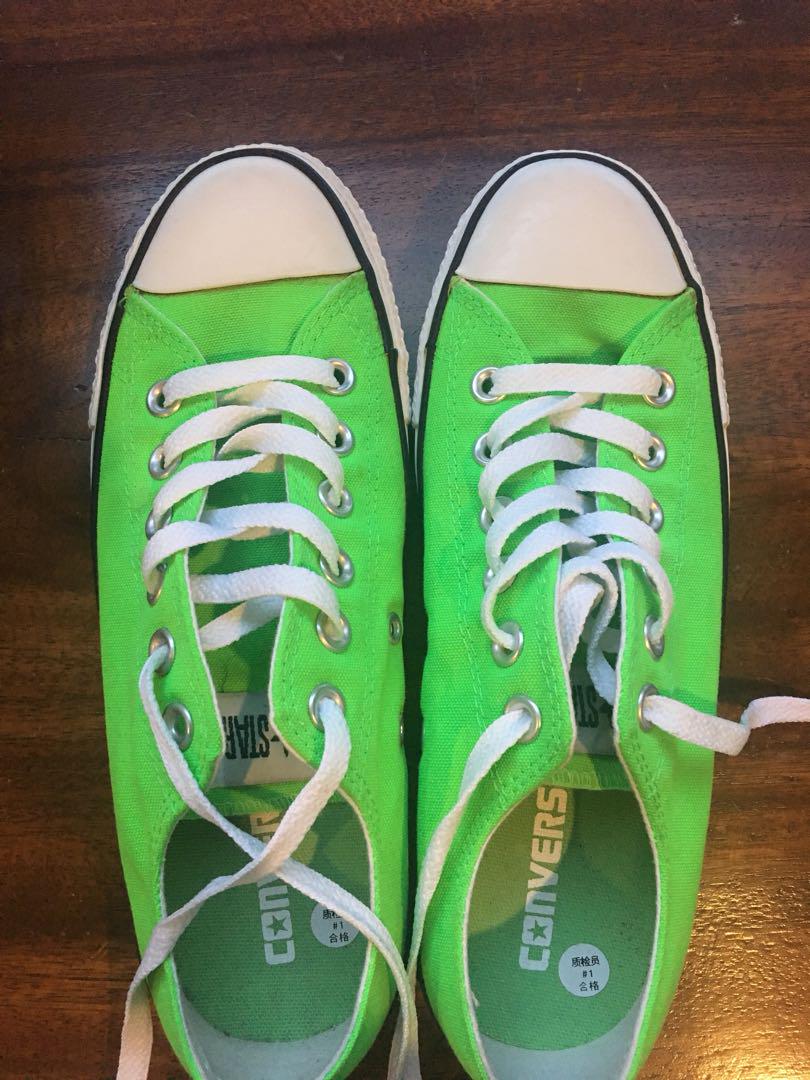 Converse Neon Green Sneakers, Women's Fashion, Footwear, Sneakers on ...