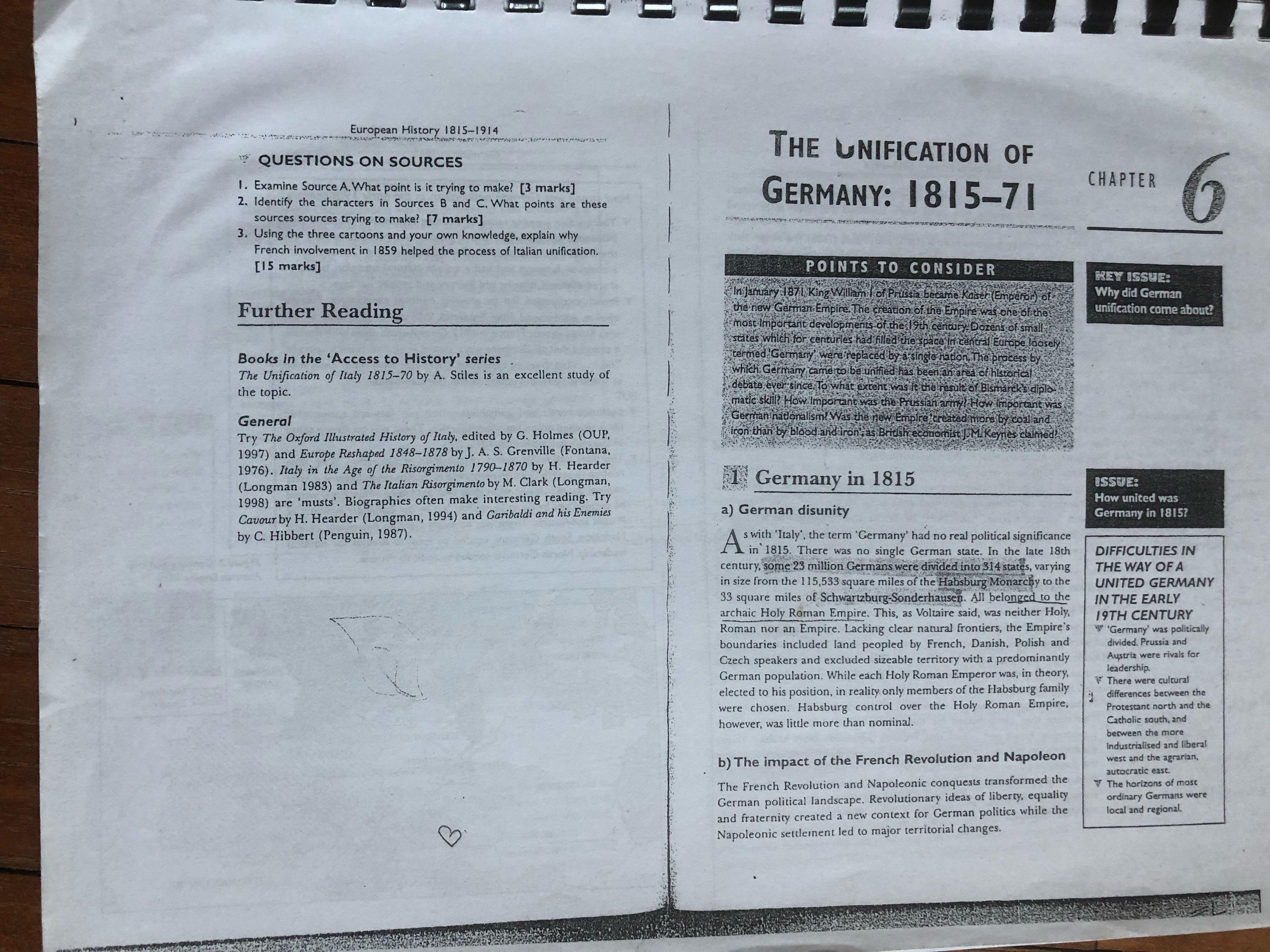 IGCSE history (The unification of Germany 1815-71), Hobbies & Toys ...