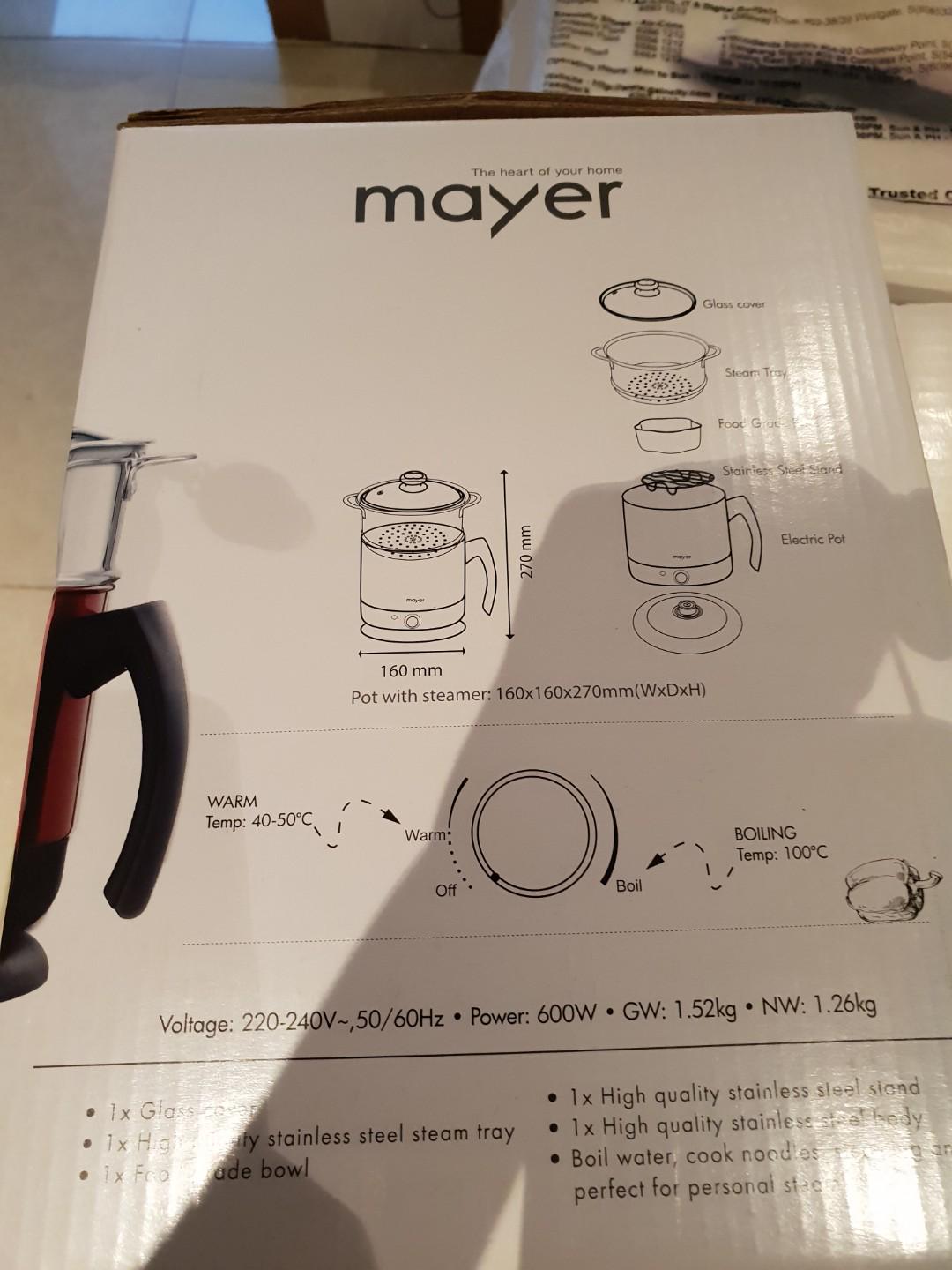 Mayer 1.8L Mini Electric Pot (MMP09), TV & Home Appliances, Kitchen ...