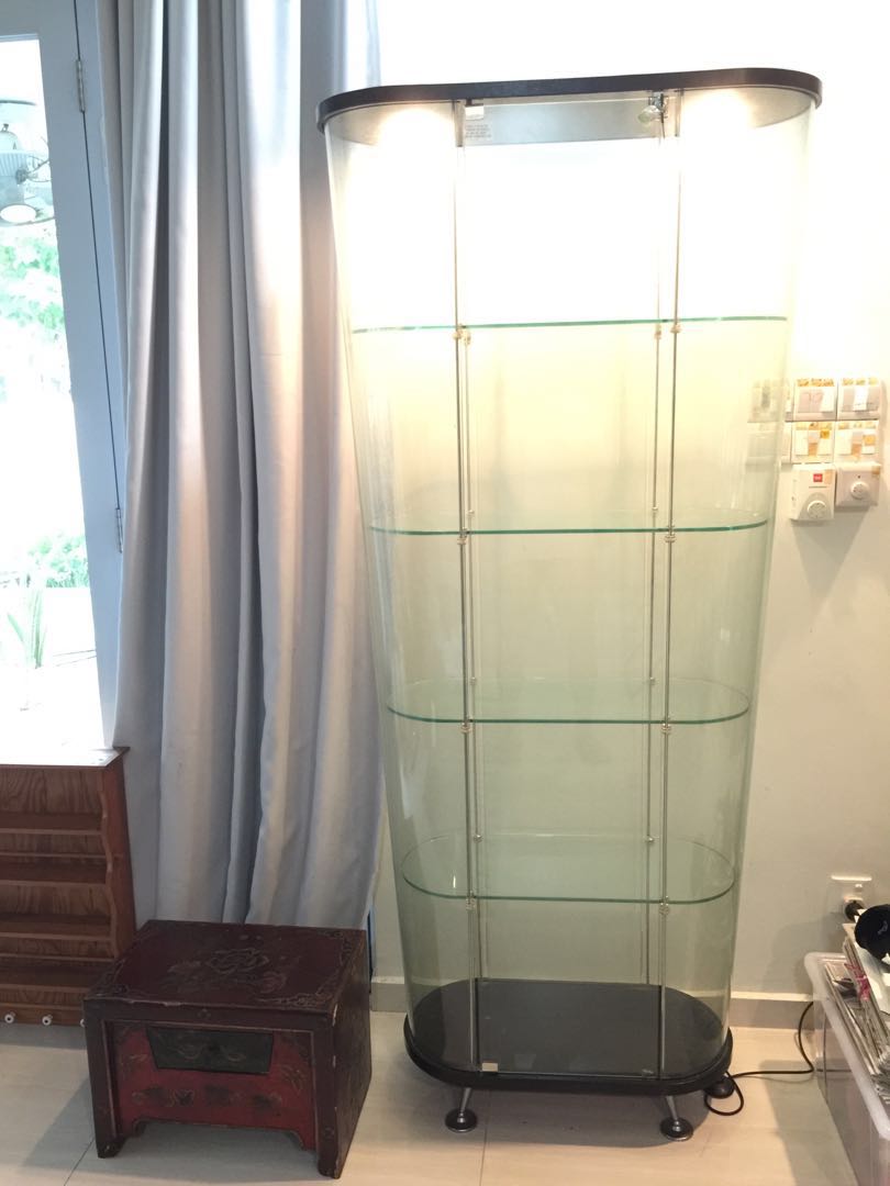Special Curved Glass Display Cabinet, Furniture & Home Living ...