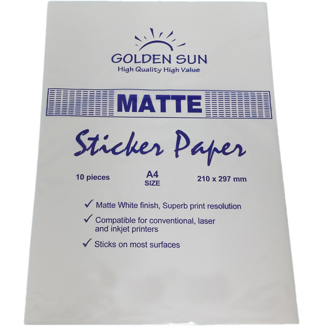 STICKER PAPER A4 (10pcs per pack), Furniture & Home Living, Home Decor ...