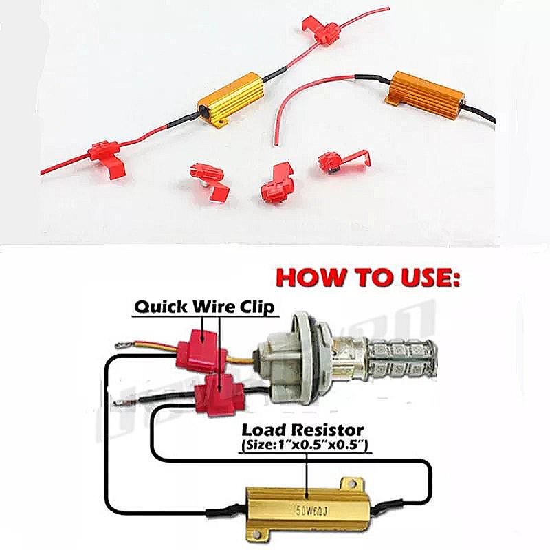 2 x LED 50W 6ohm Load Resistors Solve / Solved Car & Van HyperFlash LED ...