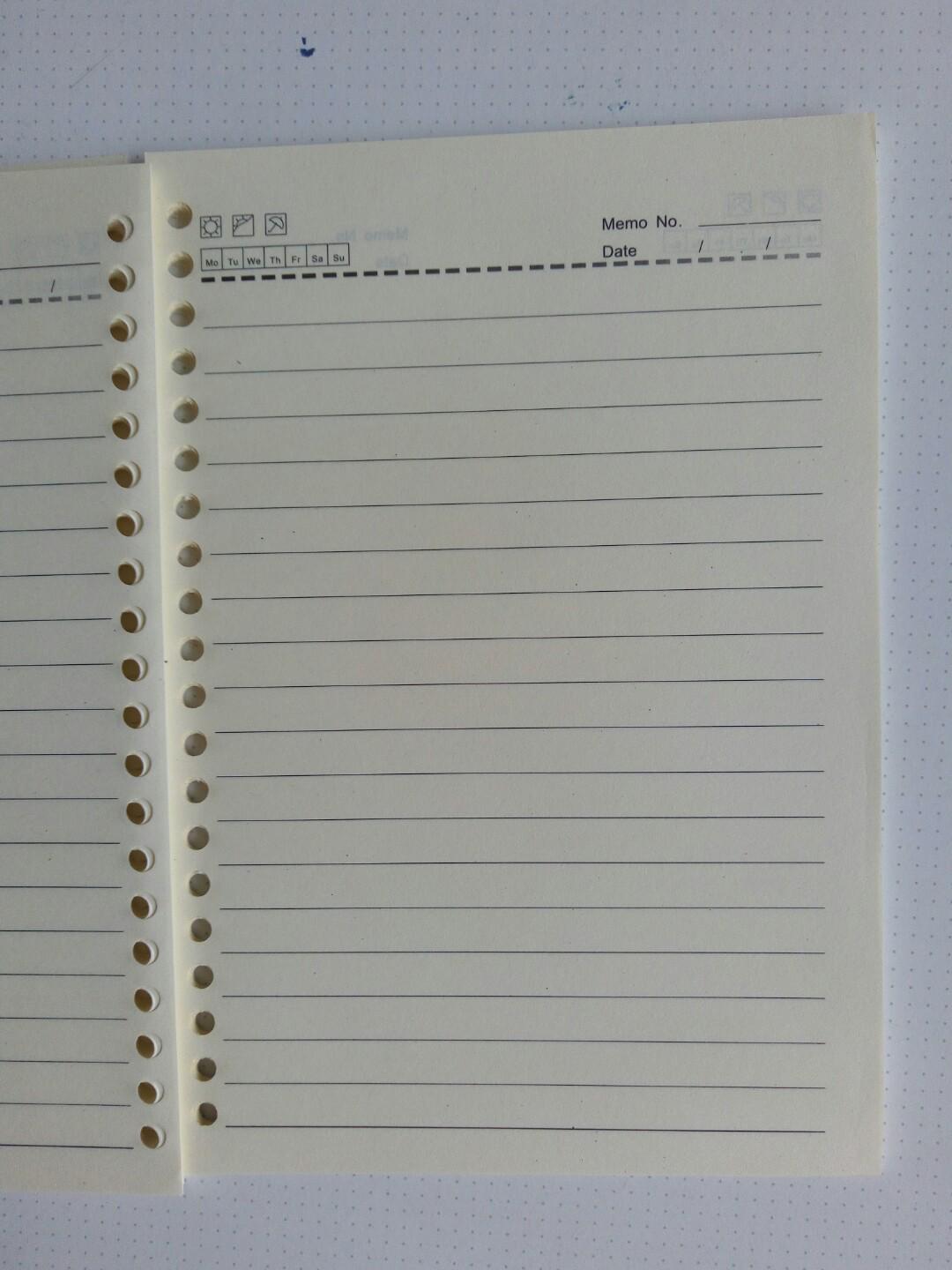 20 holes lines A5 note book refill, Hobbies & Toys, Stationery & Craft ...
