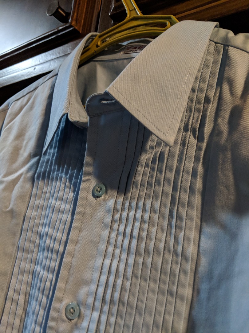 FABIAN Tux shirt light blue, Men's Fashion, Tops & Sets, Formal Shirts ...