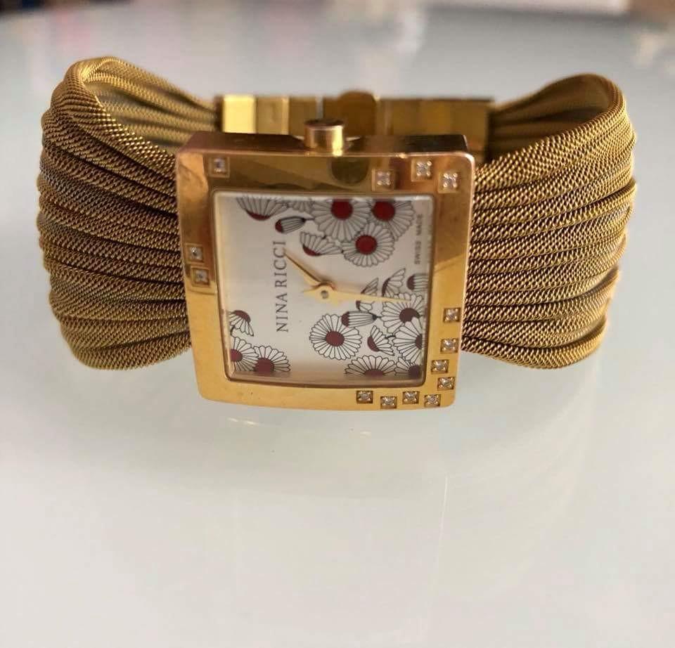Nina Ricci Authentic Ribbon Ladies Gold Watch, Women's Fashion, Watches ...