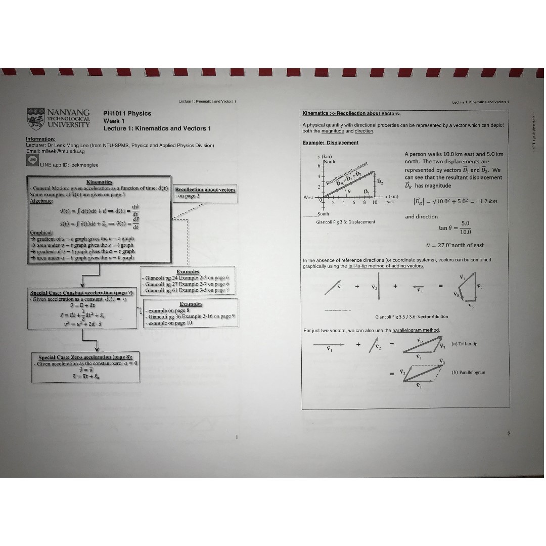 NTU PH1011 Phyics Lecture Notes, Hobbies & Toys, Books & Magazines ...