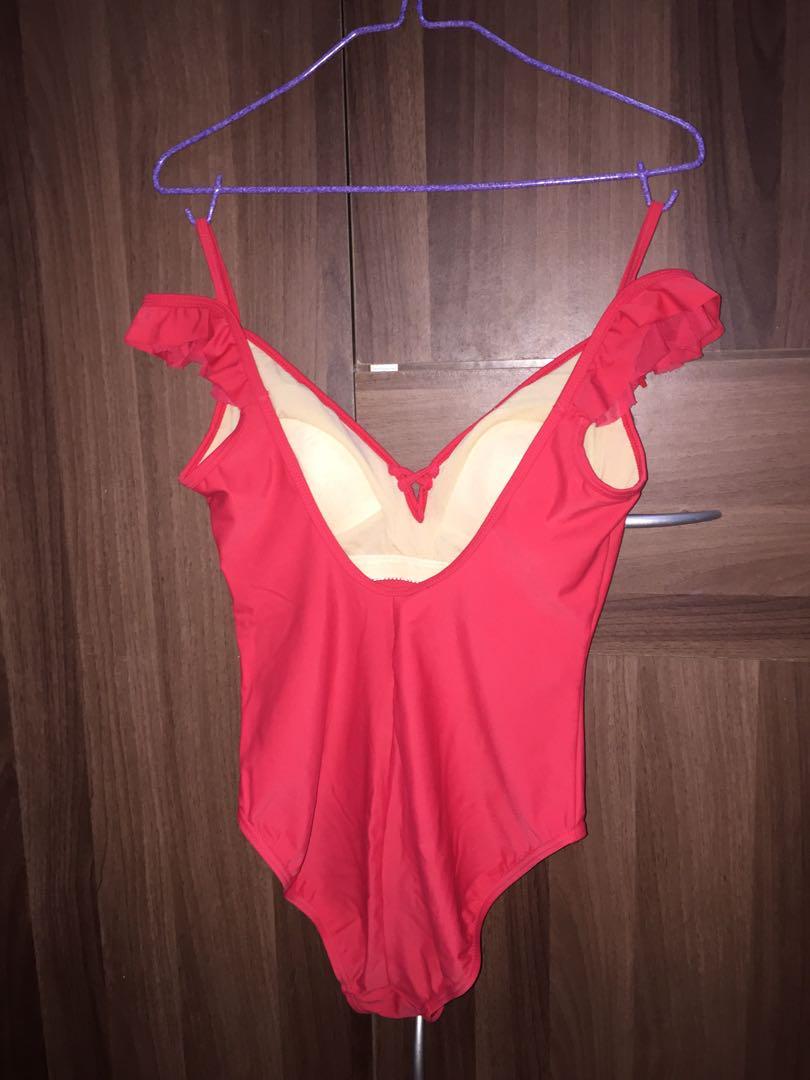 One-piece red swimsuit, Women's Fashion, Swimwear, Bikinis & Swimsuits ...