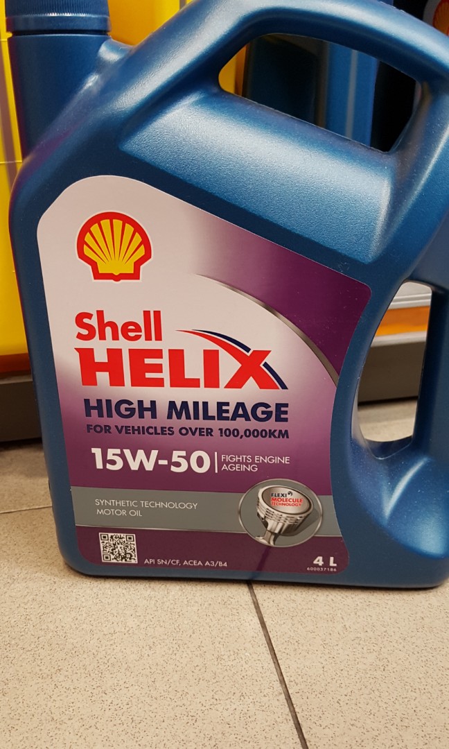 **ORIGINAL** Shell 15W-50 / 15W50 Helix High Mileage Semi-Synthetic ...