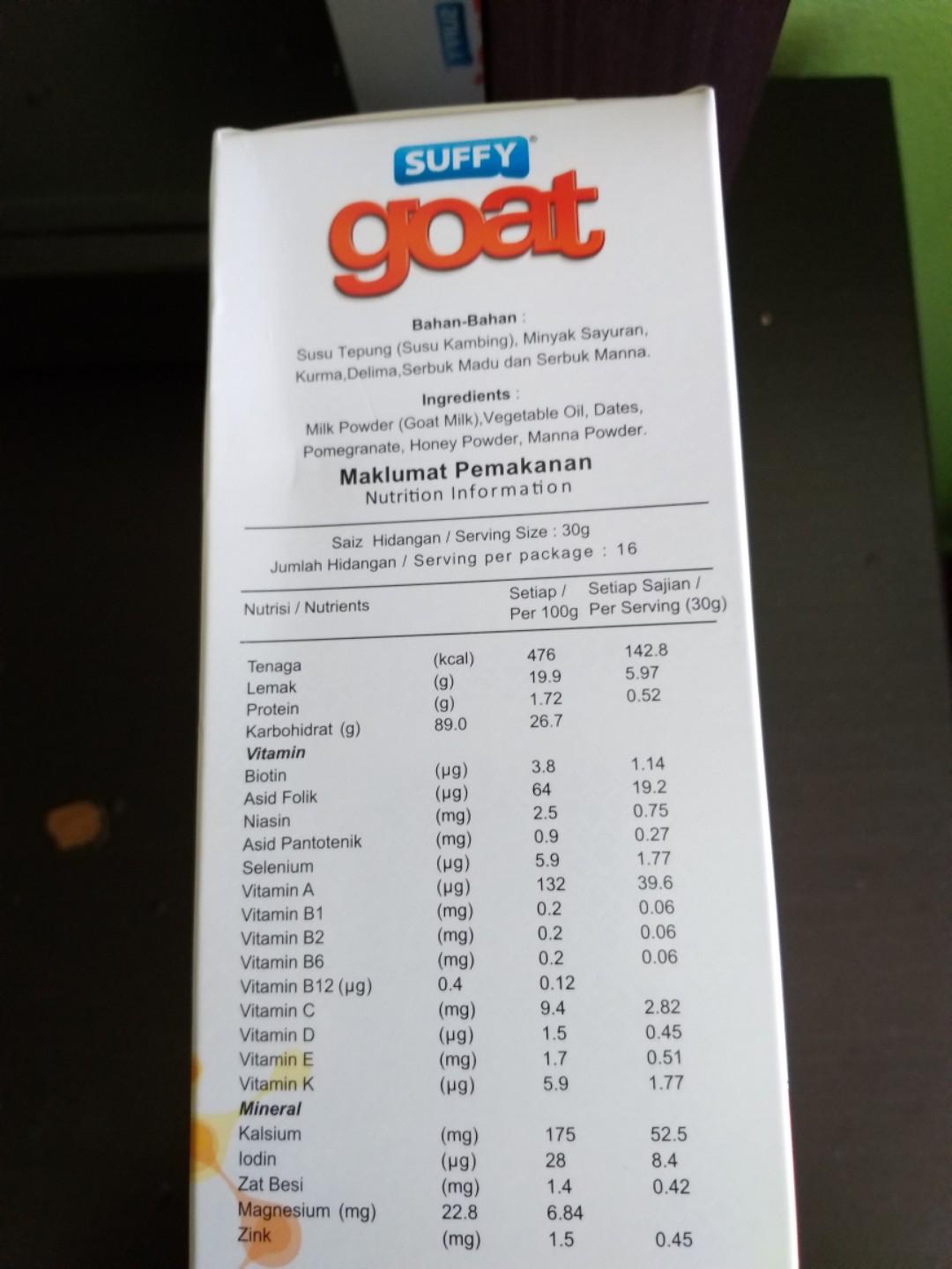 Suffy Goat's Milk (Powdered - 500g), Food & Drinks, Packaged & Instant ...