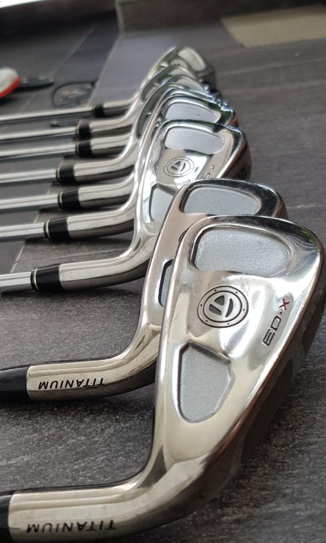 Golf set: Taylormade X-03 Irons 9 pieces(#3-9 PW, SW)+ Odyssey 2 ball putter + Taylormade cart ...