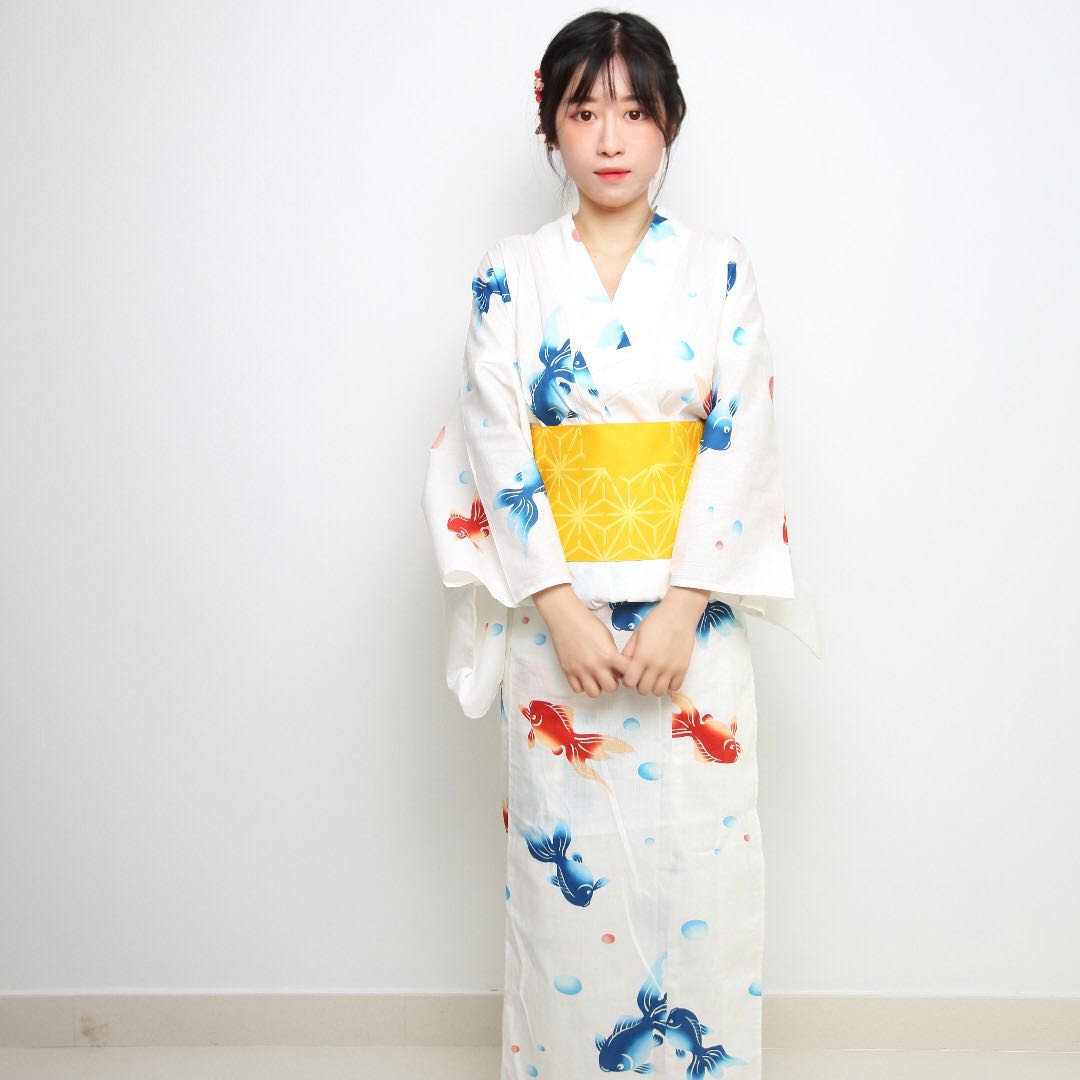 Brand New Yukata Goldfish Pattern Traditional Design, Women's Fashion ...