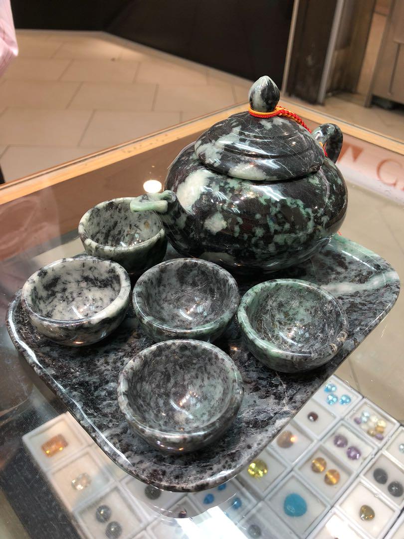 Burma jade tea set, Furniture & Home Living, Home Decor, Vases ...