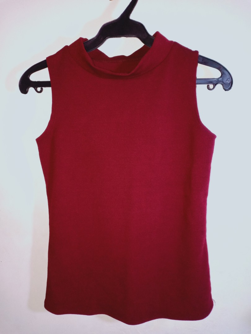 Closed Neck Sleevless Top, Women's Fashion, Tops, Sleeveless on Carousell