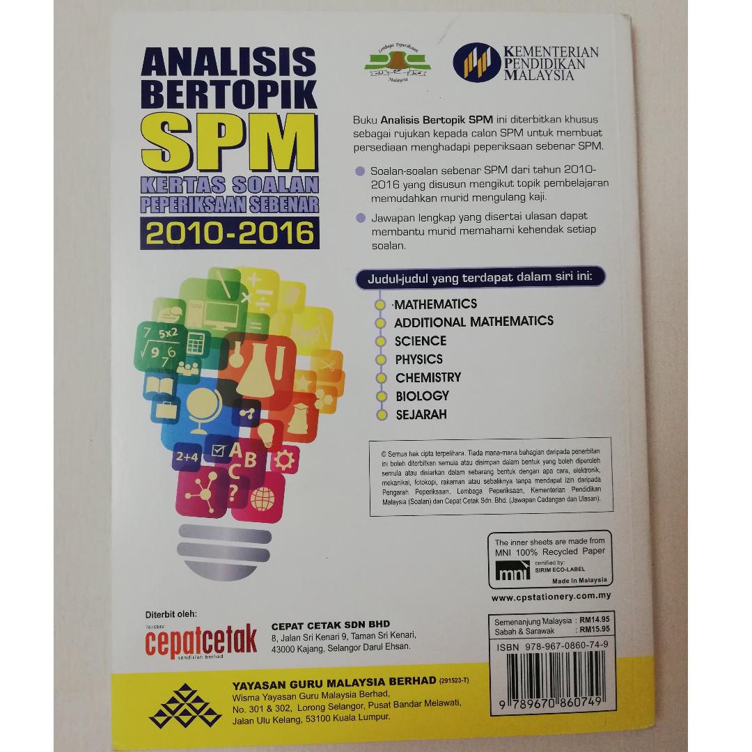 SPM TOPICAL PASS YEAR QUESTIONS ( SEJARAH 2010-2016 ), Hobbies & Toys ...
