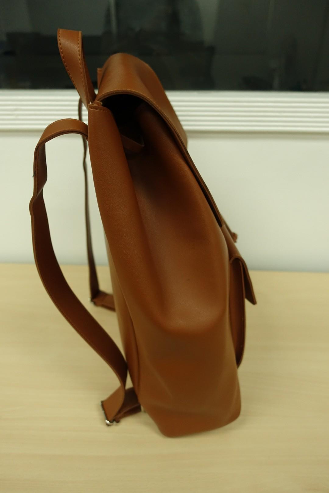 Straightforward Backpack Tan, Women's Fashion, Bags & Wallets ...
