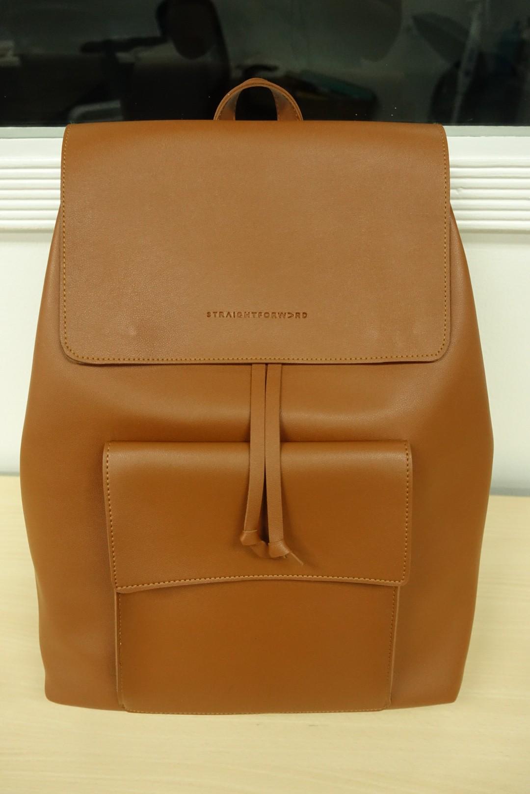 Straightforward Backpack Tan, Women's Fashion, Bags & Wallets ...