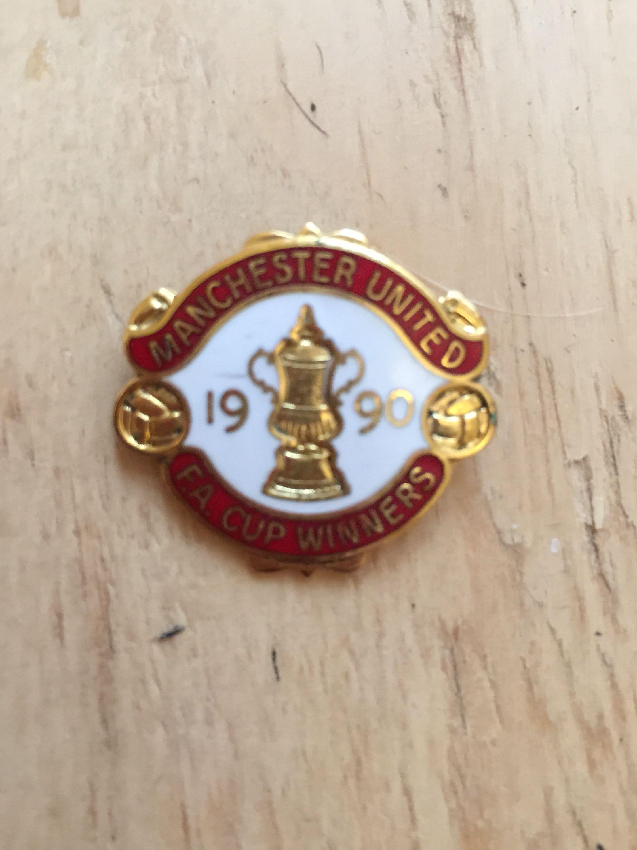 Vintage Made in England Manchester United FA Cup Winner 1990 Pin, Made ...