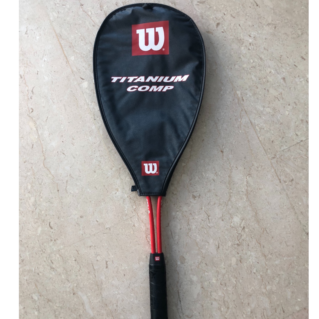 Wilson Squash Racket - Titanium Comp, Sports Equipment, Sports & Games ...