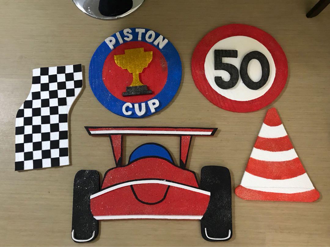 Car Racing Theme Party Styro Backdrop, Hobbies & Toys, Stationary ...