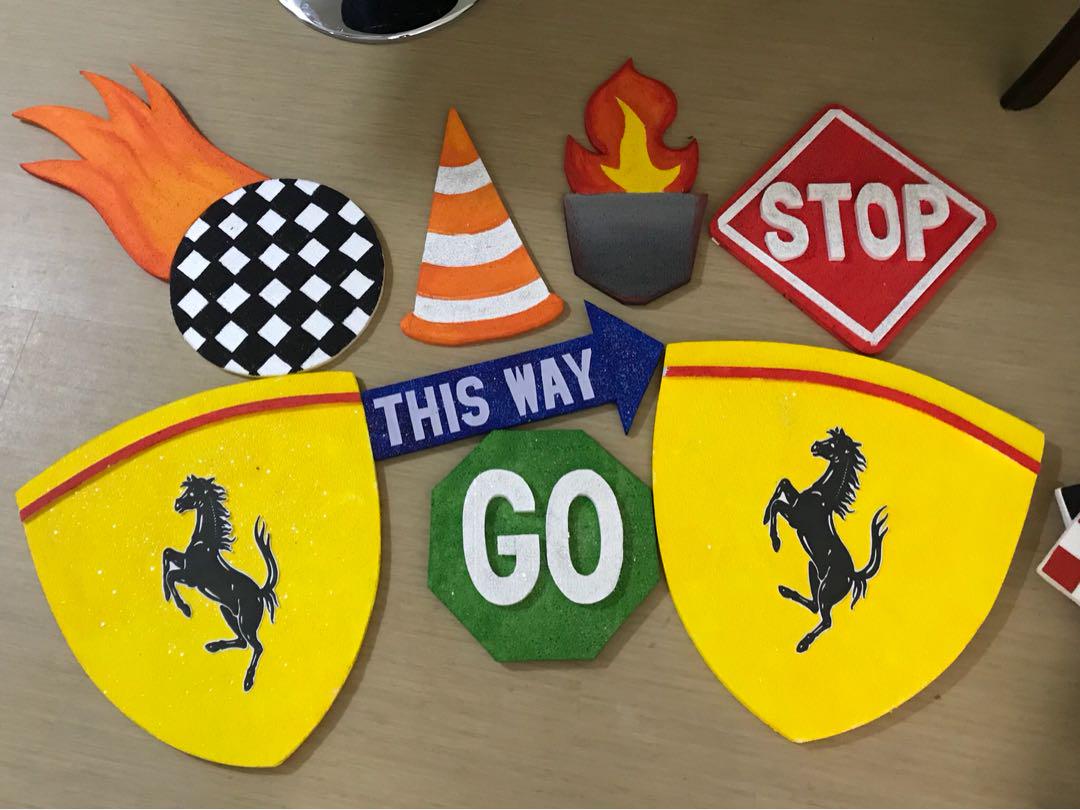 Car Racing Theme Party Styro Backdrop, Hobbies & Toys, Stationary ...