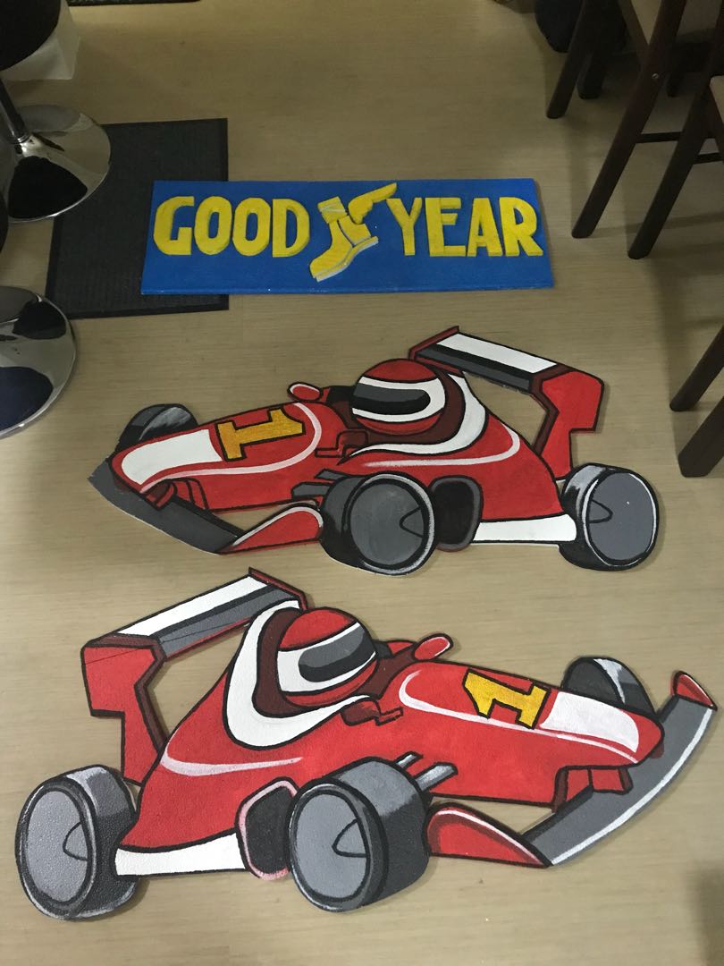 Car Racing Theme Party Styro Backdrop, Hobbies & Toys, Stationary ...