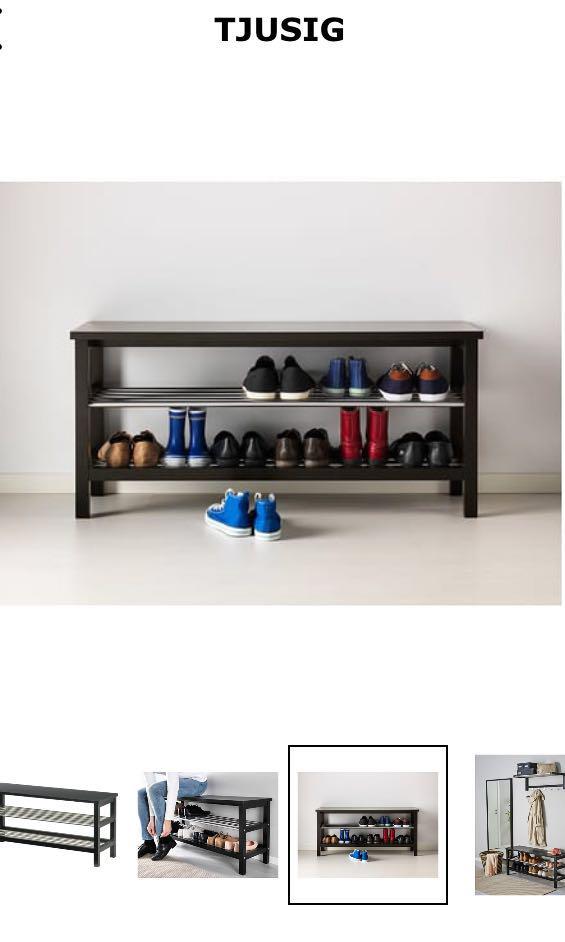 Ikea’s Tjusig bench with shoe rack, Furniture & Home Living, Furniture ...
