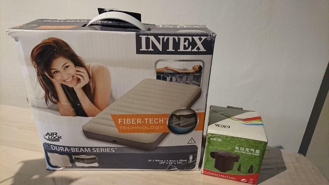 Intex fiber tech air mattress with electric air pump, Everything Else ...