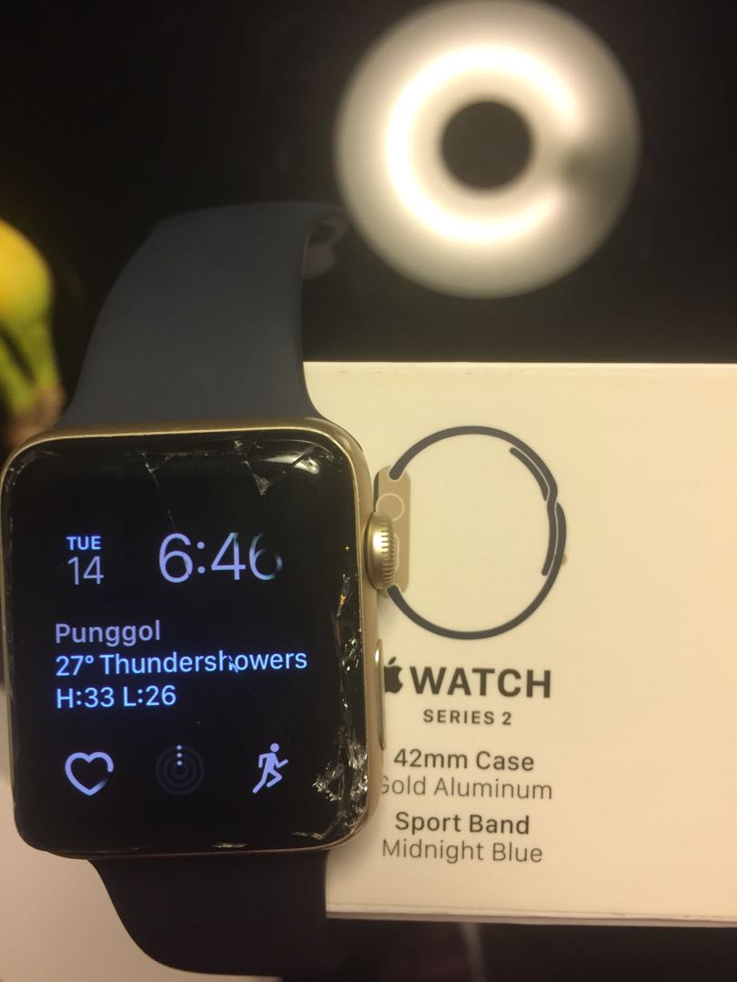 IWatch Series 2 - Cracked screen, Luxury, Watches on Carousell