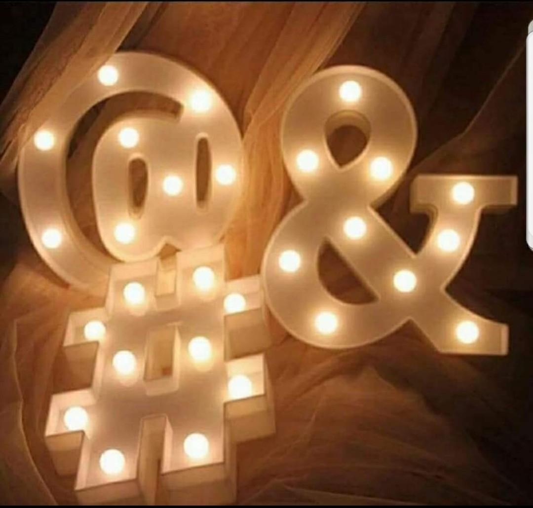 LED Letter / Number Standees, Furniture & Home Living, Home Decor ...