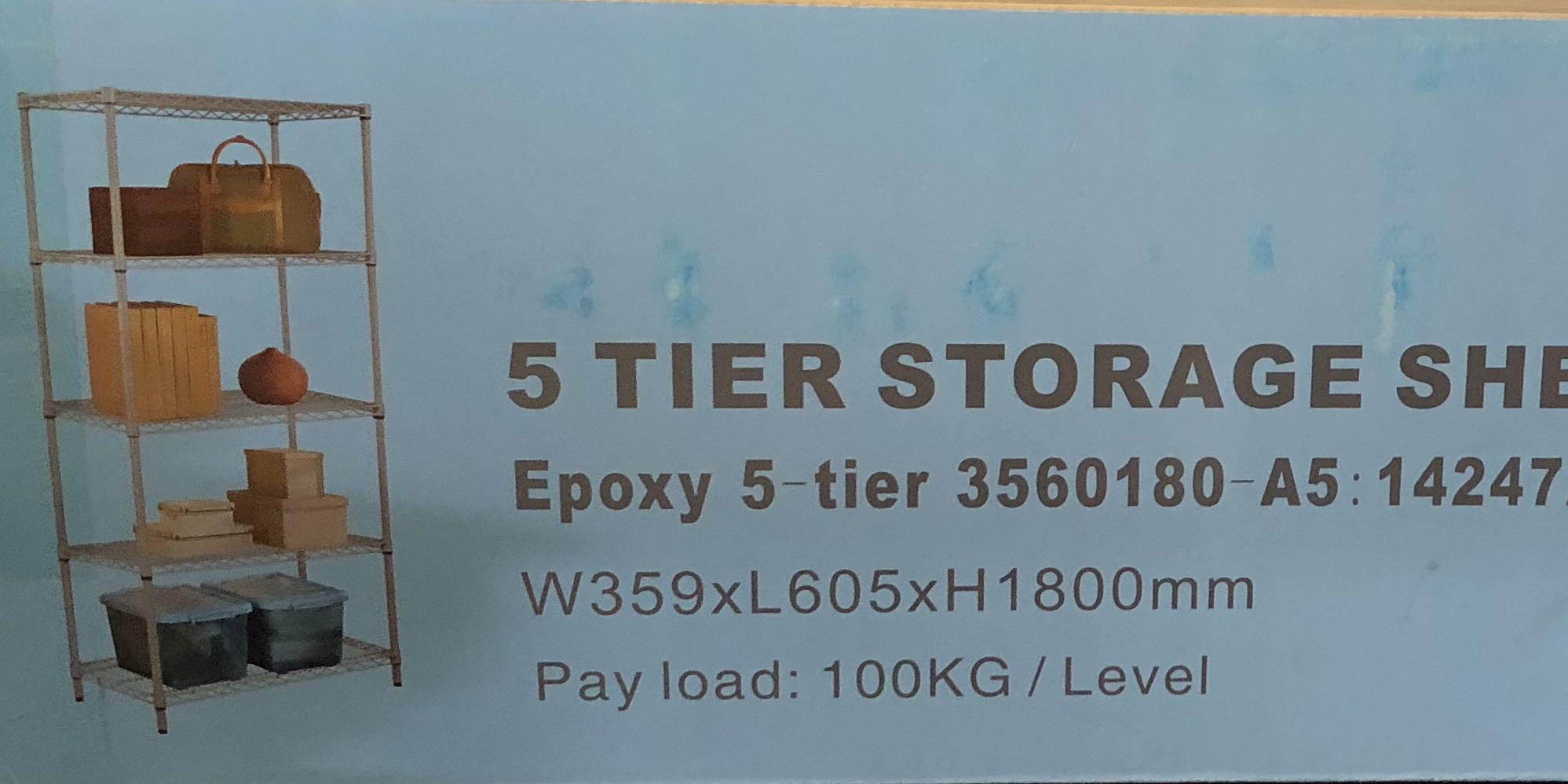 MENOVA 5 Tier Storage Shelf, Furniture & Home Living, Furniture ...