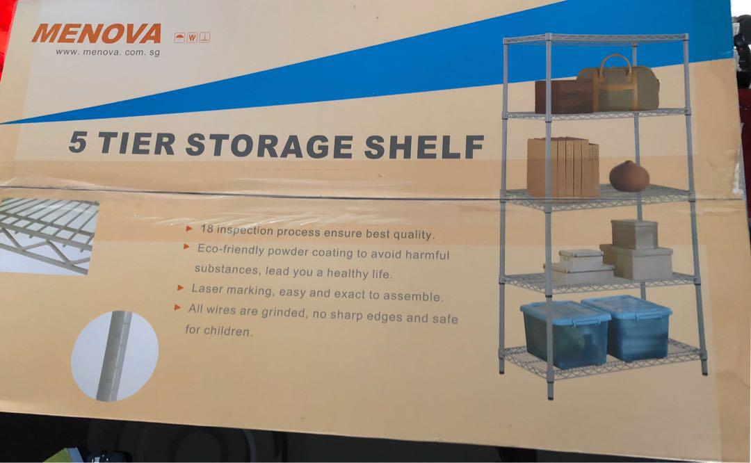 MENOVA 5 Tier Storage Shelf, Furniture & Home Living, Furniture ...