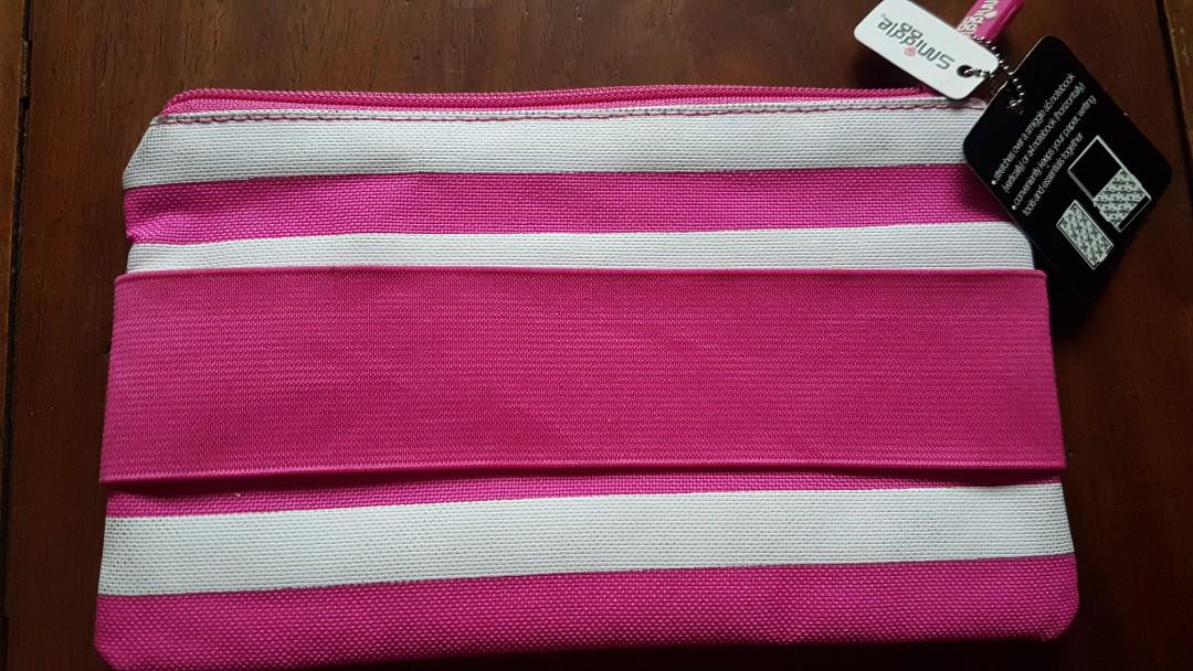 SMIGGLE PCASE BOOK BUDDY PENCIL CASE-PINK STRIPES on Carousell