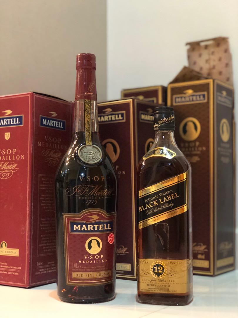 1L Martell + Black Label 700ml, Food & Drinks, Alcoholic Beverages on ...