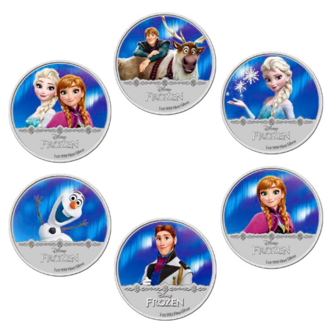 Disney Frozen Elsa Anna Characters Silver Plated Collectible Gift Coin ...