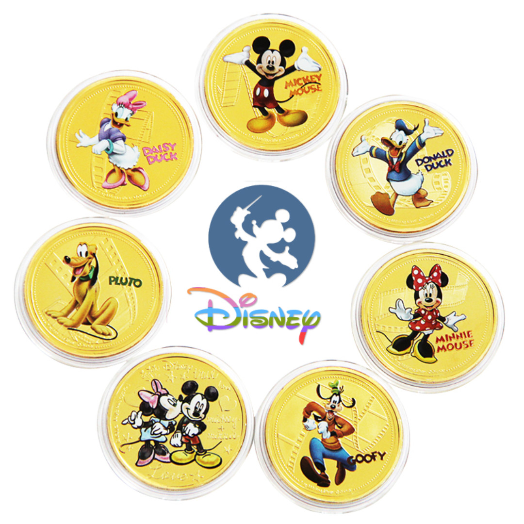 Disney Mickey Mouse Cartoon Characters Gold Plated Collectible Gift ...