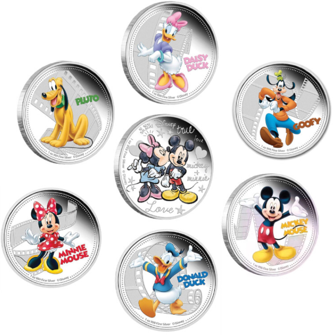 Disney Mickey Mouse Cartoon Characters Silver Plated Collectible Gift ...