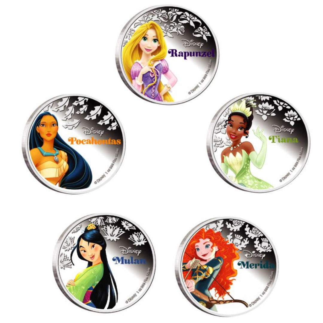 Disney Princess Mulan Rapunzel Silver Plated Collectible Gift Coin Set ...