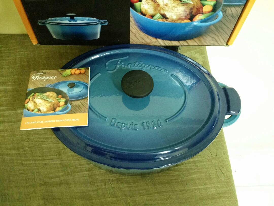Fontignac Oval French Oven, Cast Iron 29cm/4.3L, Furniture & Home ...