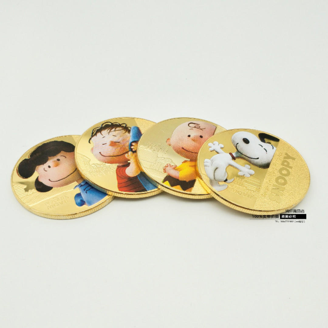 Japan Snoopy Charlie Brown Characters Gold Plated Collectible Gift Coin ...