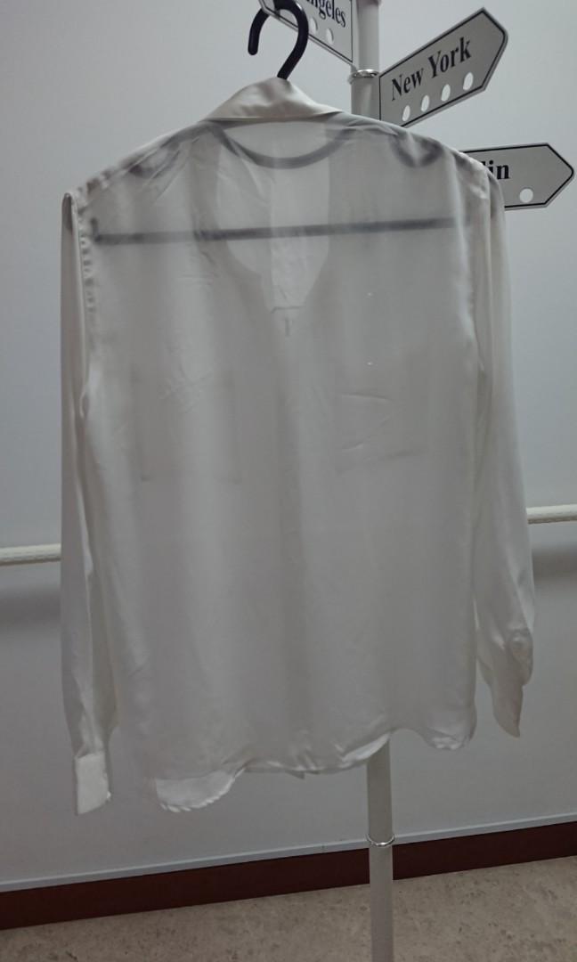 Translucent White Shirt, Women's Fashion, Tops, Shirts on Carousell