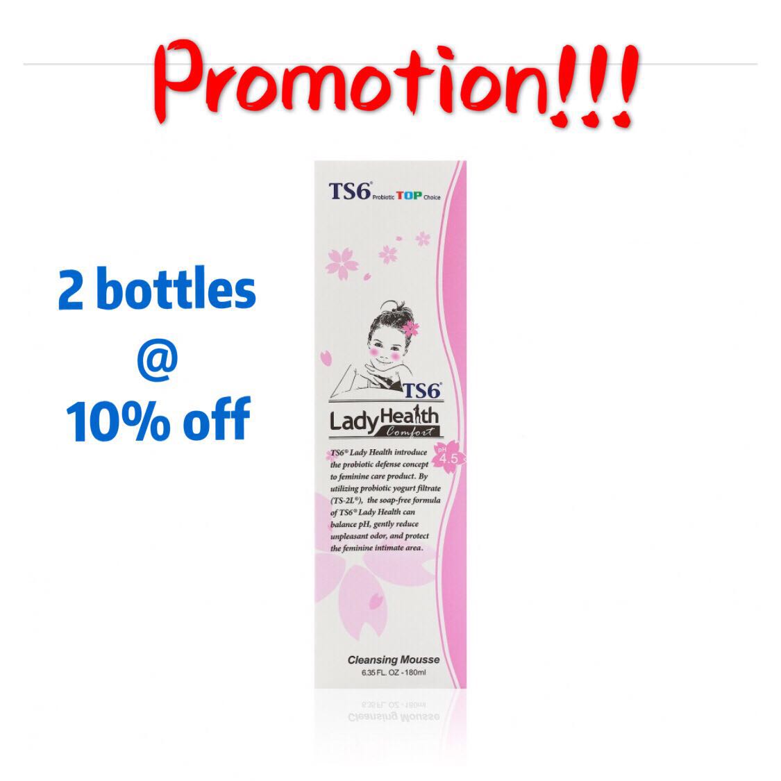 TS6 Lady Health Feminine Wash Mousse 180ml, Beauty & Personal Care, Bath & Body, Body Care on ...