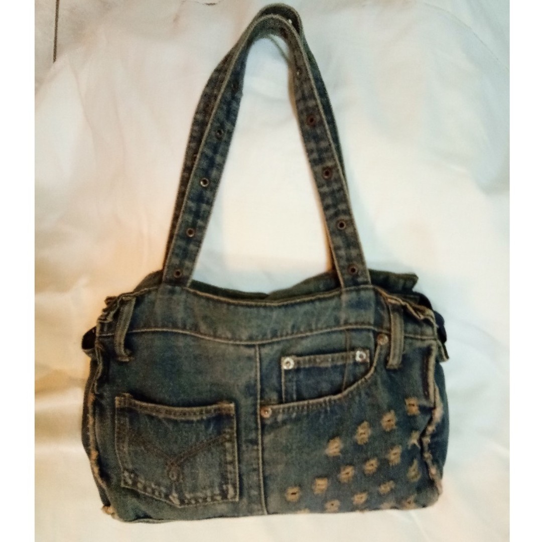 Denim Distressed Bag, Women's Fashion, Bags & Wallets, Cross-body Bags ...