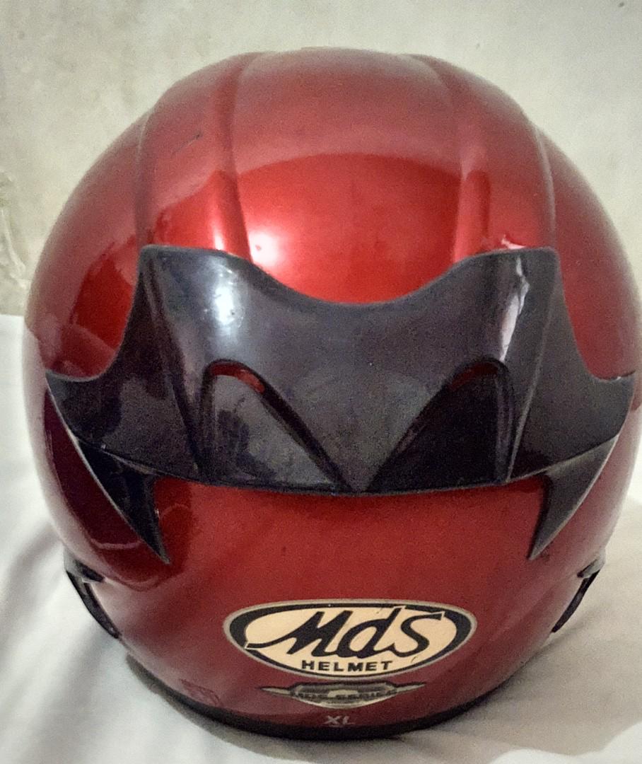 HELM MDS SPARTA FULL FACE - RED, Motor di Carousell