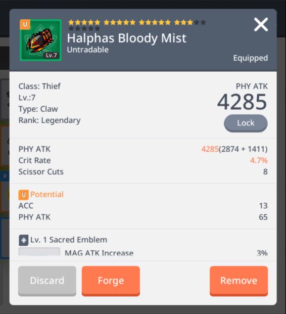 MapleStory M Legendary Emblem Claw A2S, Everything Else on Carousell