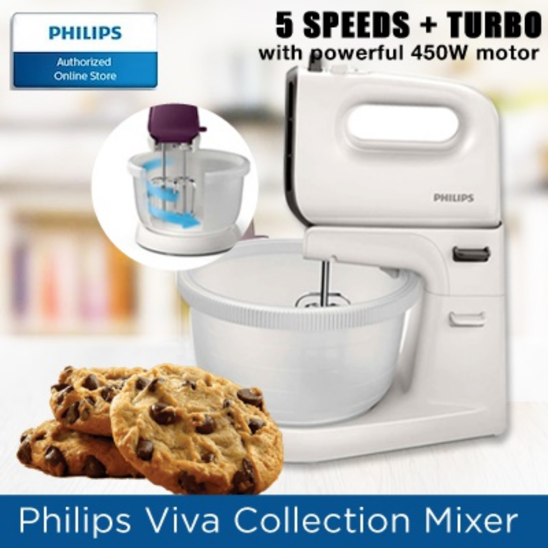 Philips Viva Collection Mixer with Rotating bowl balloon beater and ...